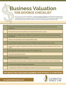 Business Valuation for Divorice Checklist | Galbraith Family Law